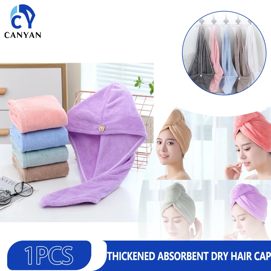 1pcs-Women-Hair-Drying-Hat-Microfiber-Quick-dry-Hair-Towel-Cap-Hat-Bath ...