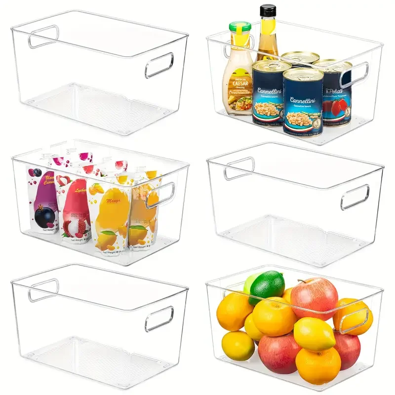 Clear Acrylic Storage Bins Refrigerator Organizer Food Storage ...
