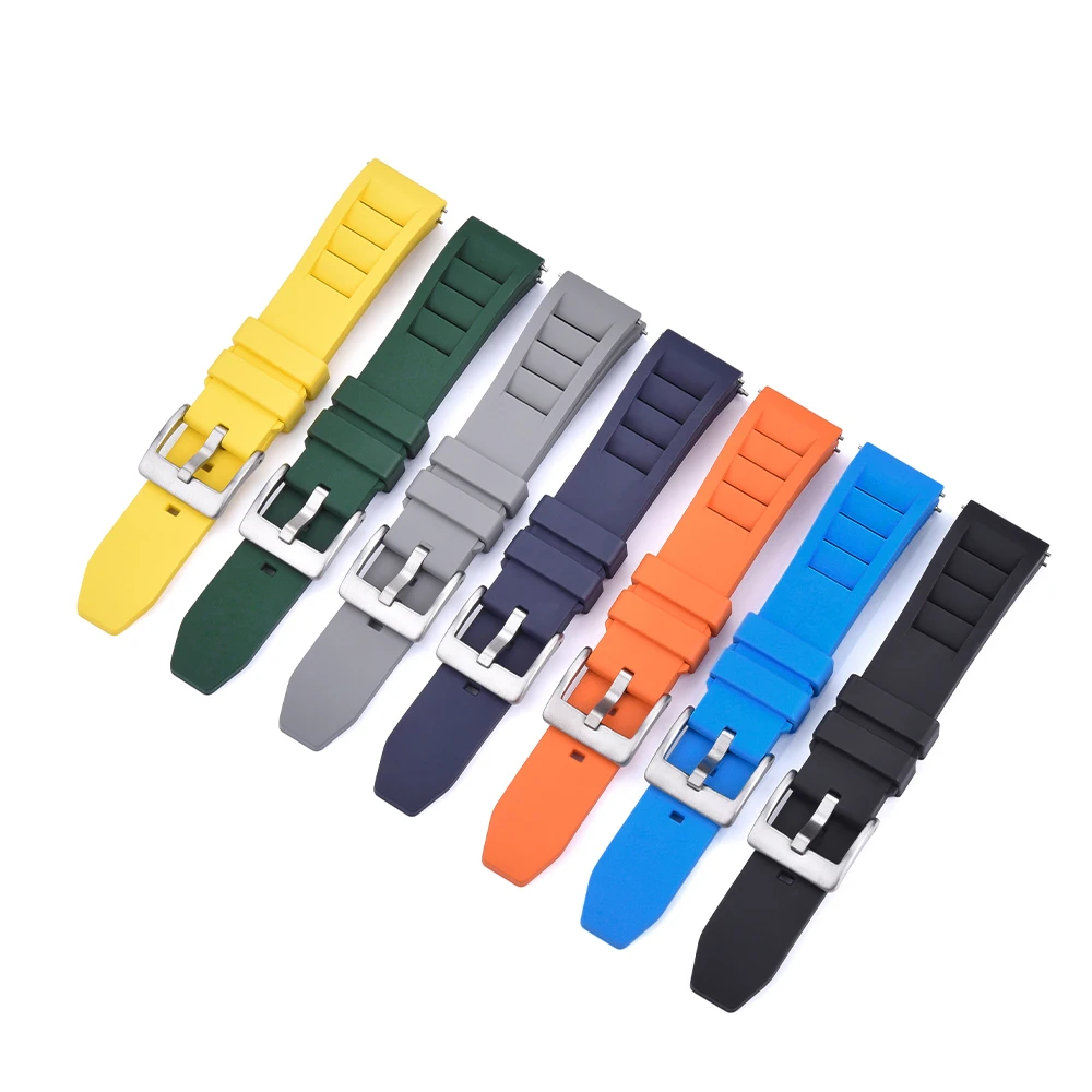 Premium Grade Fluoro Rubber Watch Strap 20mm 22mm For New FKM Richard ...