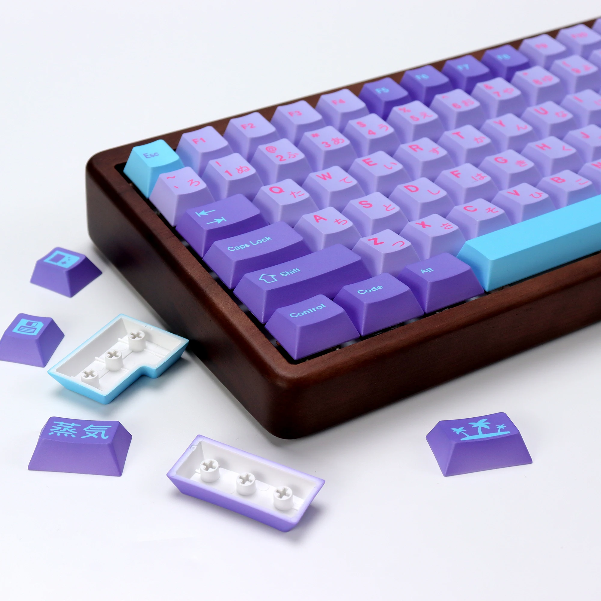 KBDiy Clone GMK Keycap Japanese Retro Vaporwave Cherry Profile 7U ISO ...