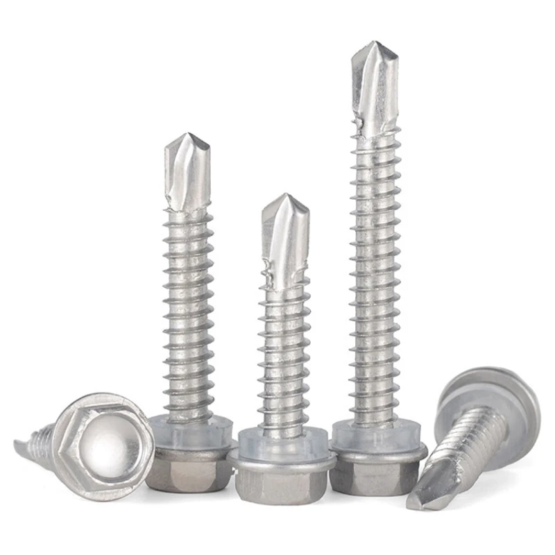 150pcs-410-Stainless-Steel-External-Hexagonal-Drill-Tail-Screws ...
