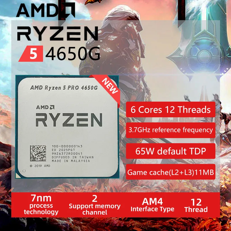 Amd ryzen 5 pro 4650g r5 pro 4650g 3.7 ghz seis núcleo doze linha 65w ...