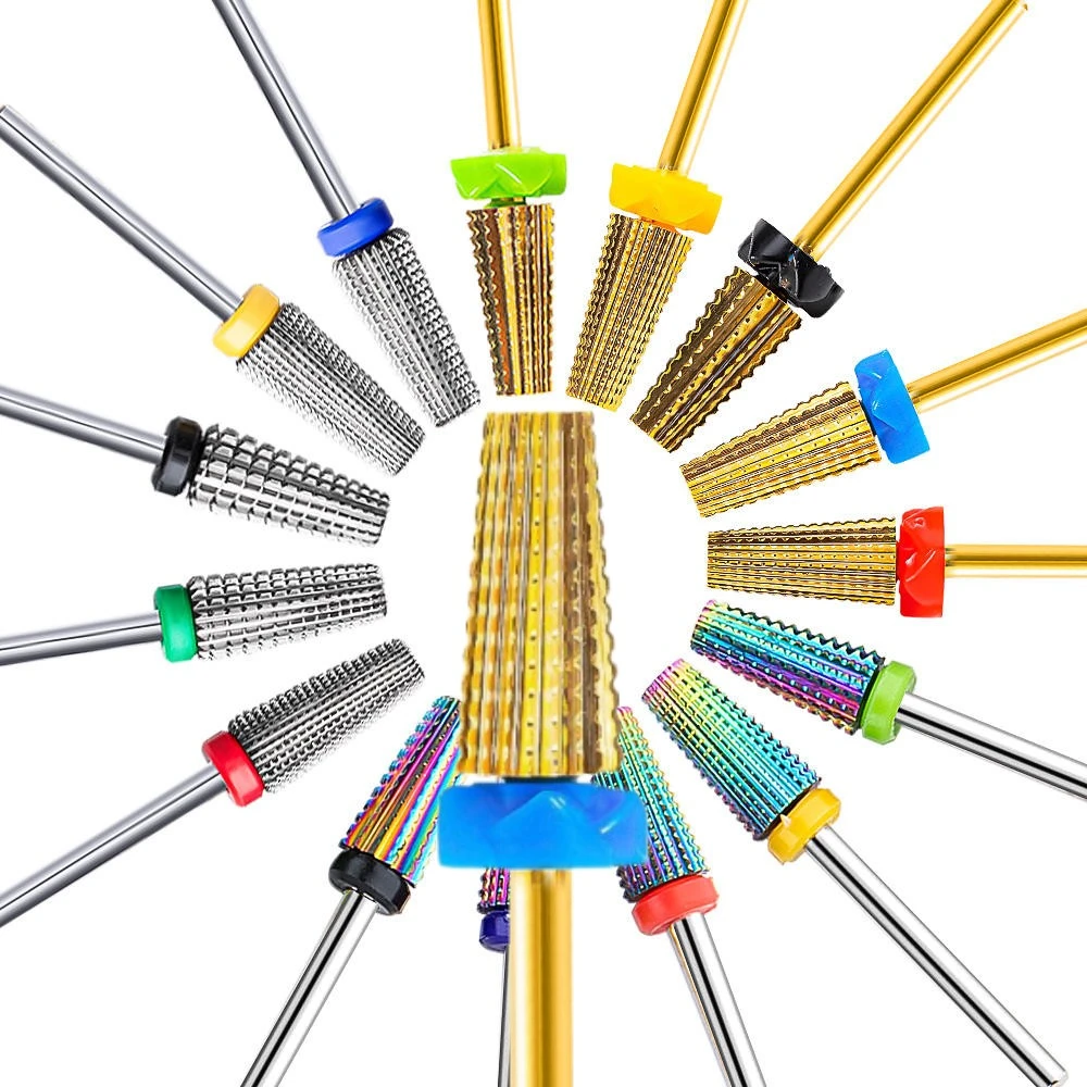 5 in 1 Nail Drill Bits Tapered Milling Cutter Sharp Straight Cut ...