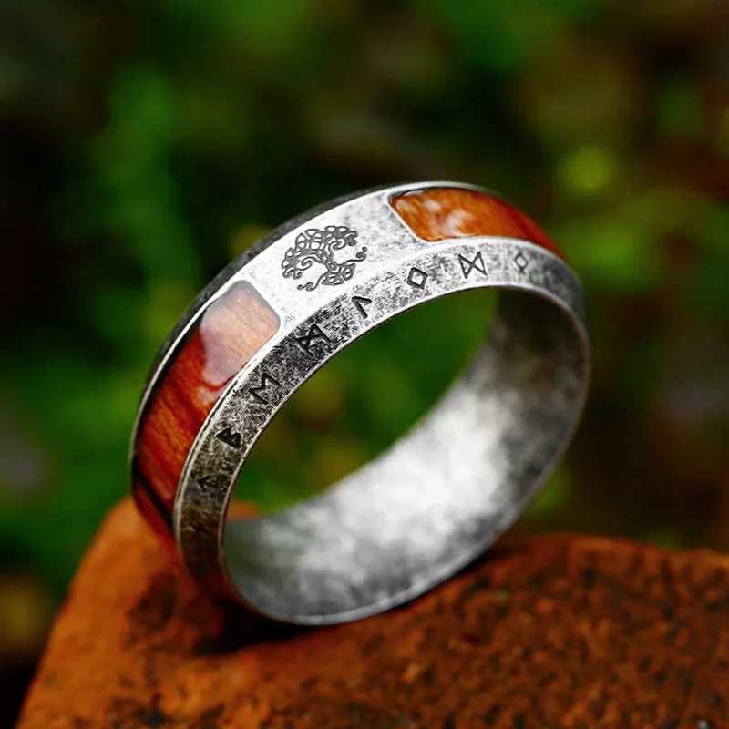 Fashion-Viking-Tree-Of-Life-Stainless-Steel-Wood-Rings-For-Men-Women ...