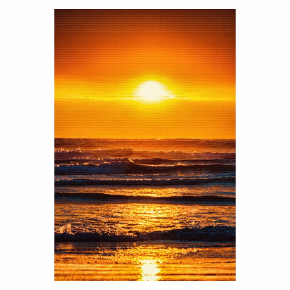 YI BRIGHT Diamond painting sea sunset DIY5D full square diamond round ...