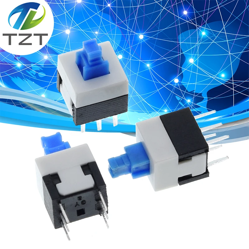 100PCS-LOT-8-8-Self-Locking-Switch-8mm-x-8mm-Miniature-Self-locking ...