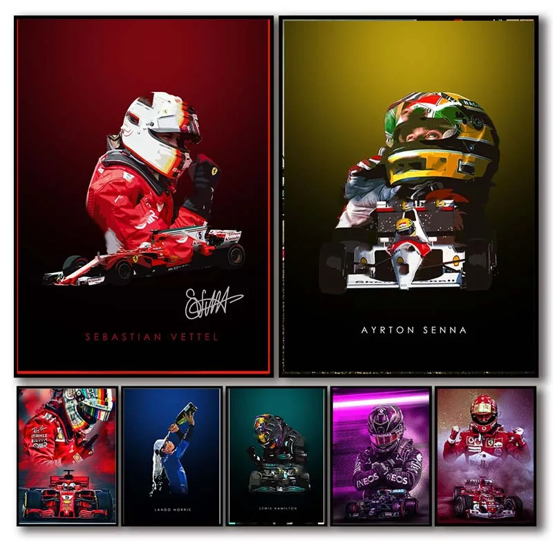 HD Pop Sports F1 Racing Senna Poster Aesthetic Schumacher Formula One ...