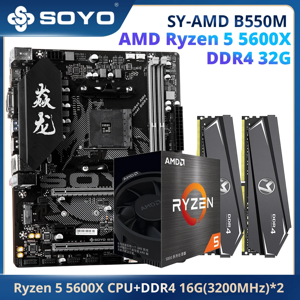 SOYO-B550M-Motherboard-Set-with-Ryzen-5-5600X-CPU-DDR4-16GBx2-3200MHz ...