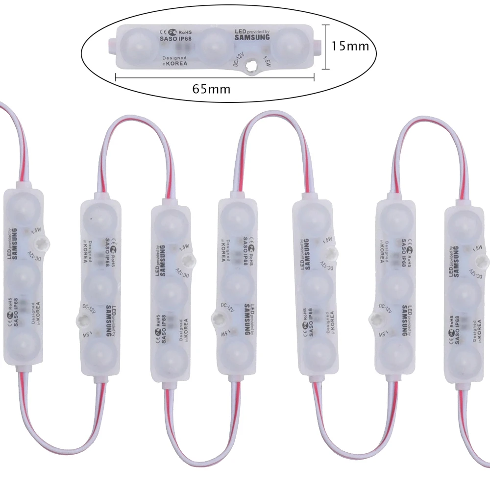 DC12V Samsung Chip LED Module Light 3LEDs 1.2W Super Bright Advertising ...