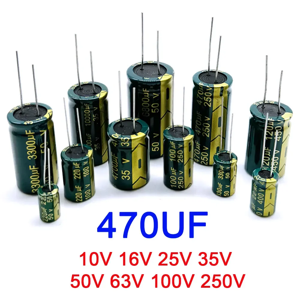 470UF 10V 16V 25V 35V 50V 63V 100V 250V High Frequency Low ESR Aluminum ...