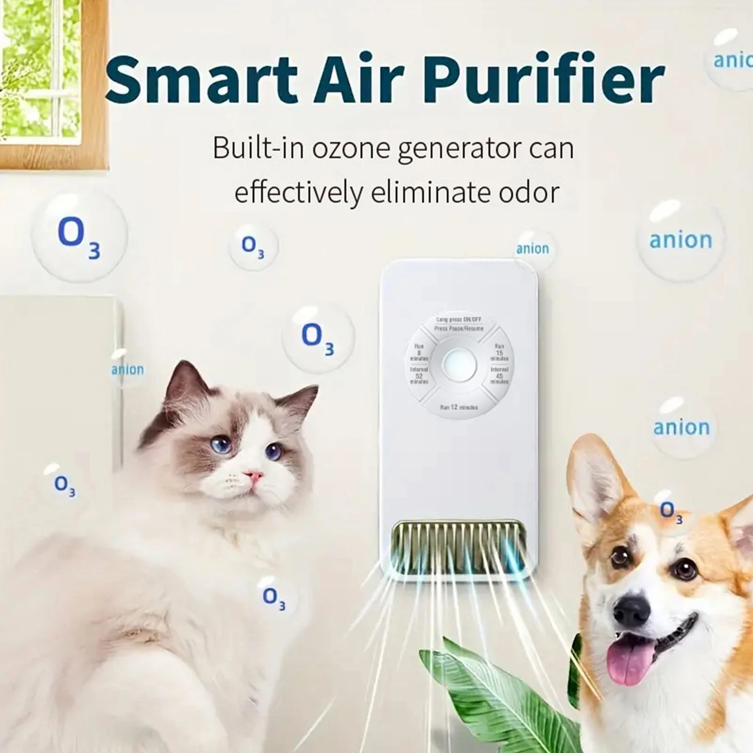 Rechargeable/Plug-In Pet Odor Eliminator,Efficient Litter Box ...