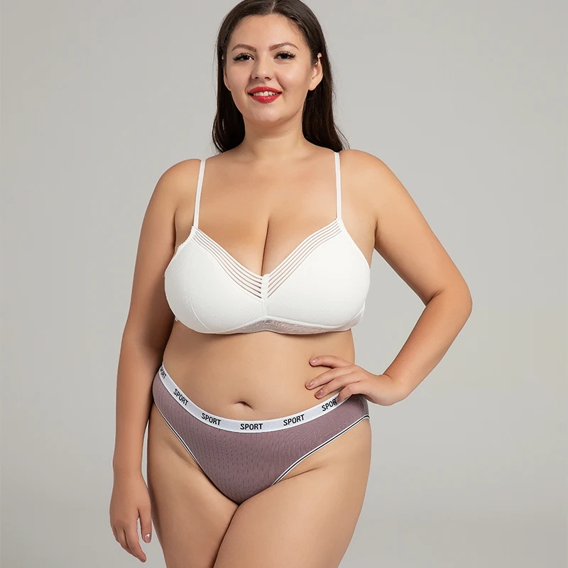 S-4XL Plus Size Women Cotton Panties Soft Mid Waist Underwear Solid Color Panties Comfort Female ...