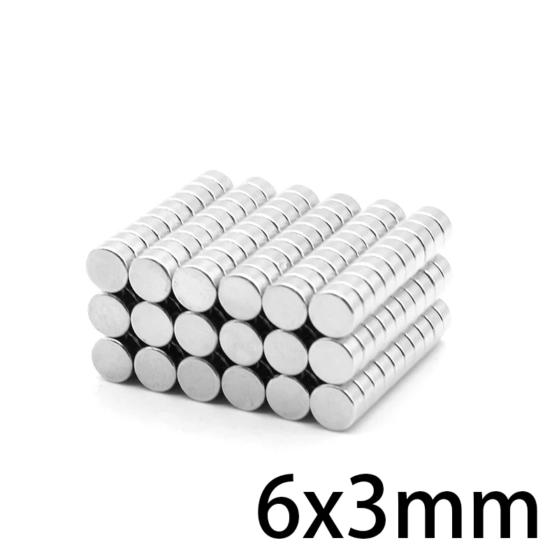 20/50/100/200/300/500pcs 6x3 Small Round Powerful Magnetic Magnets N35 ...