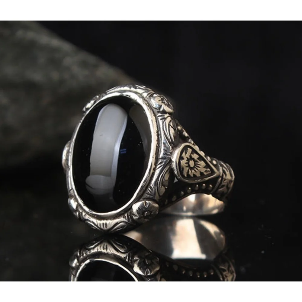Vintage-Men-s-Handmade-Turkish-Ring-Inlaid-Black-Onyx-Stone-Ring ...