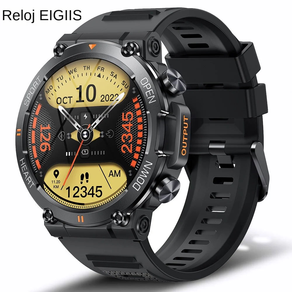 EIGIIS-reloj inteligente para hombre, pulsera con pantalla IPS de 1,39 ...