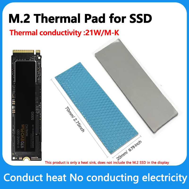 M-2-Thermal-Pad-21W-mk-70x20mm-Silicone-Thermal-Pads-Non-Conductive ...