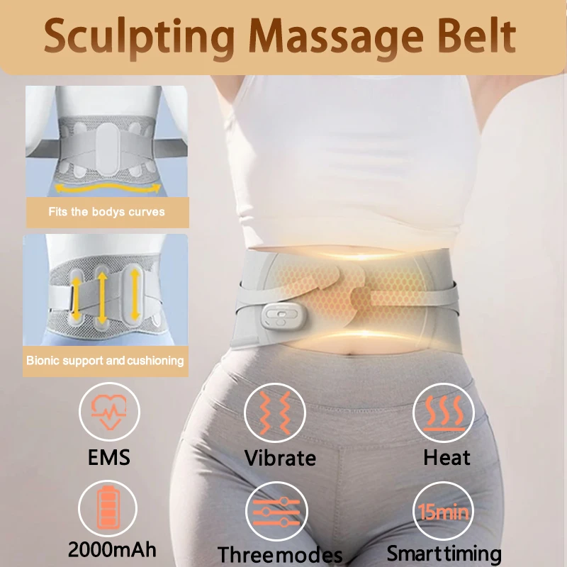 Wireless Electric Waist Massager Portable Vibration Heated Massager ...