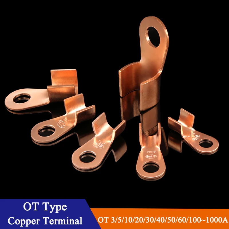 5-10PCS-Copper-OT-Terminal-Non-Insulated-Wire-Connector-Bare-Electrical-Cable-Terminals-Lug ...
