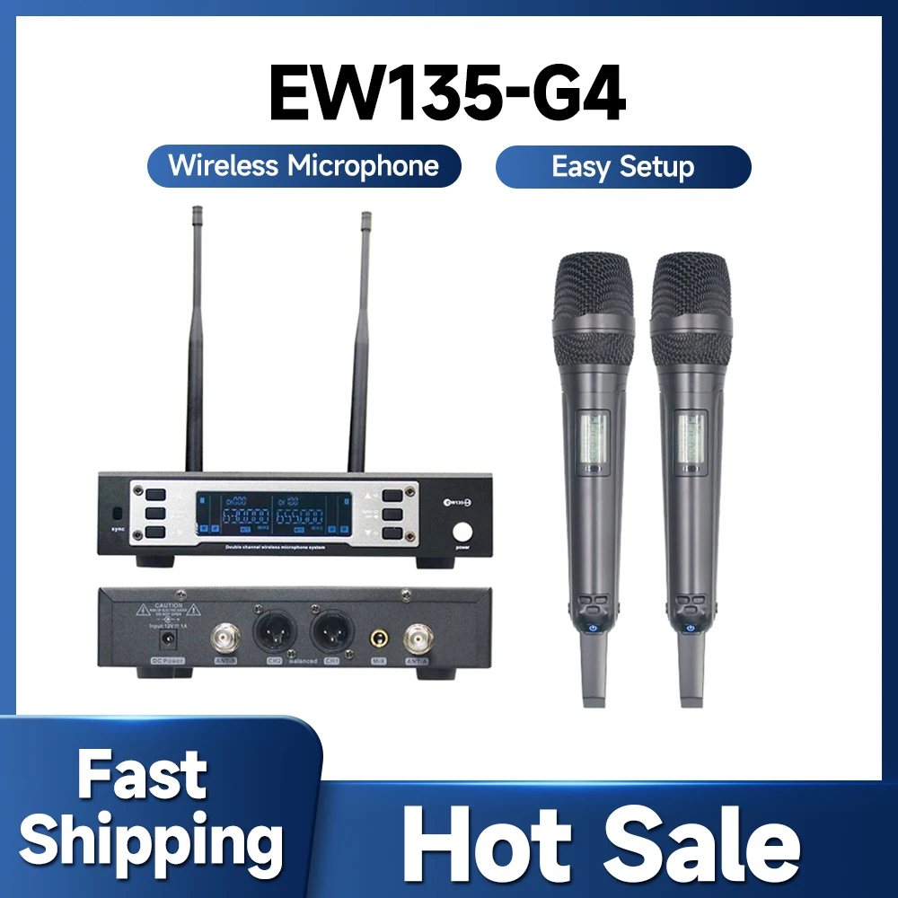 EW135G4-Dual-Channel-Handheld-Professional-Wireless-Microphone-System ...