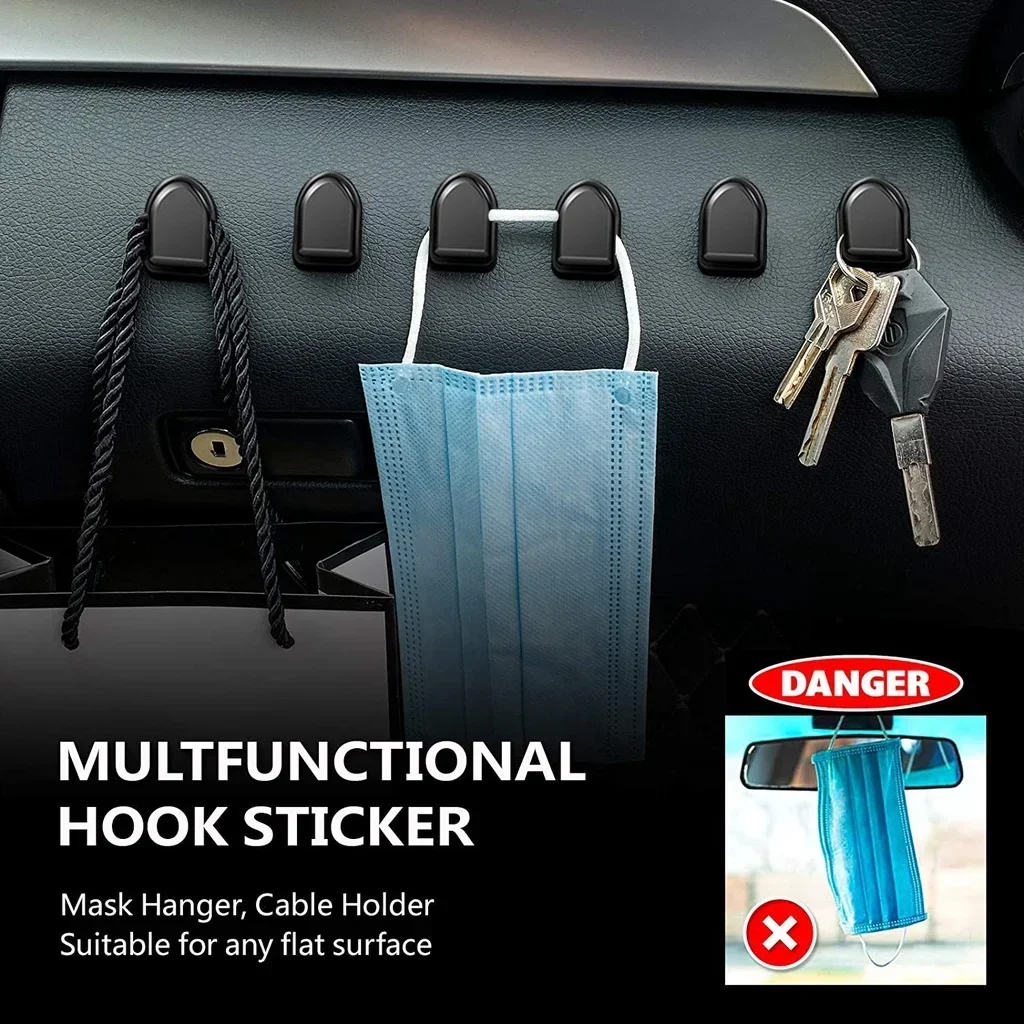 Mini Car Hooks Interior Storage Holder for USB Cable Headphone Key Self ...