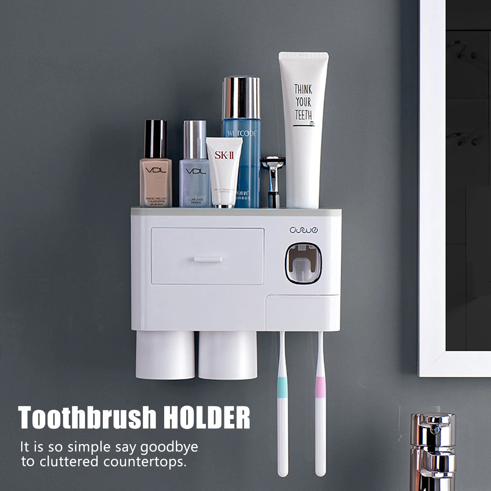 Bathroom-Toothbrush-Holder-Wall-Mounted-Bathroom-Storage-Rack-Double ...