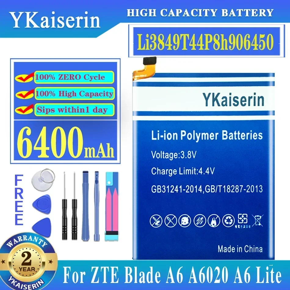 YKaiserin-6400mAh-Replacement-Battery-Li3849T44P8h906450-For-ZTE-Blade ...