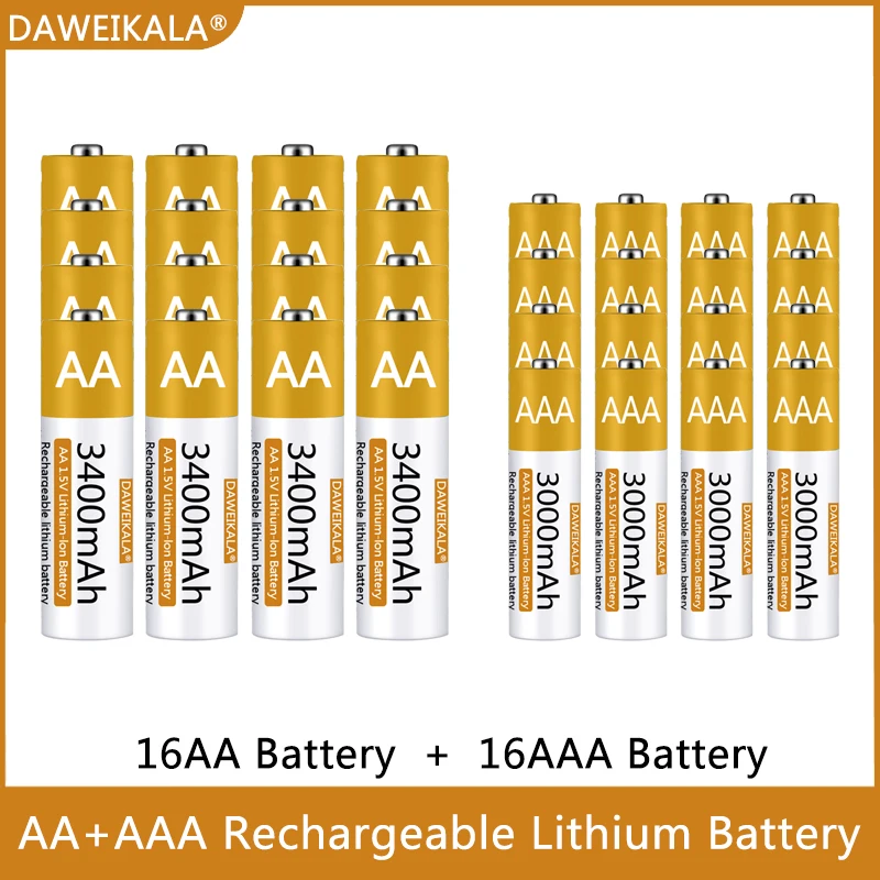 New-AA-AAA-Battery-AA-3400mAh-AAA-3000mAh-1-5V-Rechargeable-Polymer ...