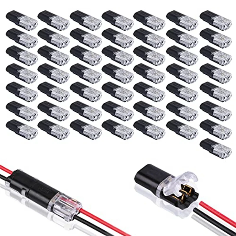 50PCS-Double-Wire-Plug-in-Connector-with-Locking-Buckle-Pluggable ...