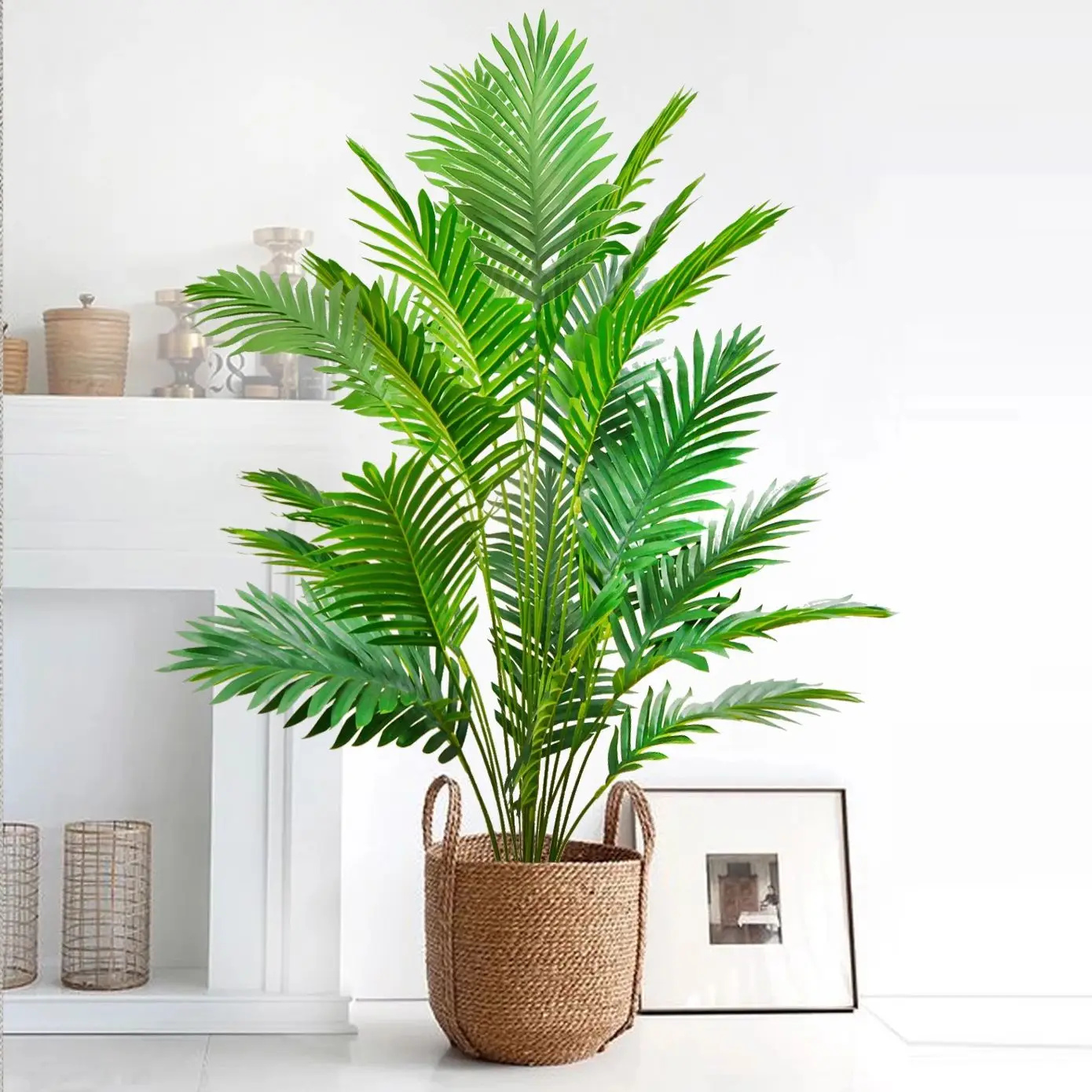 60-120cm-Large-Artificial-Palm-Tree-Tropical-Fake-Plant-Green-Plastic ...