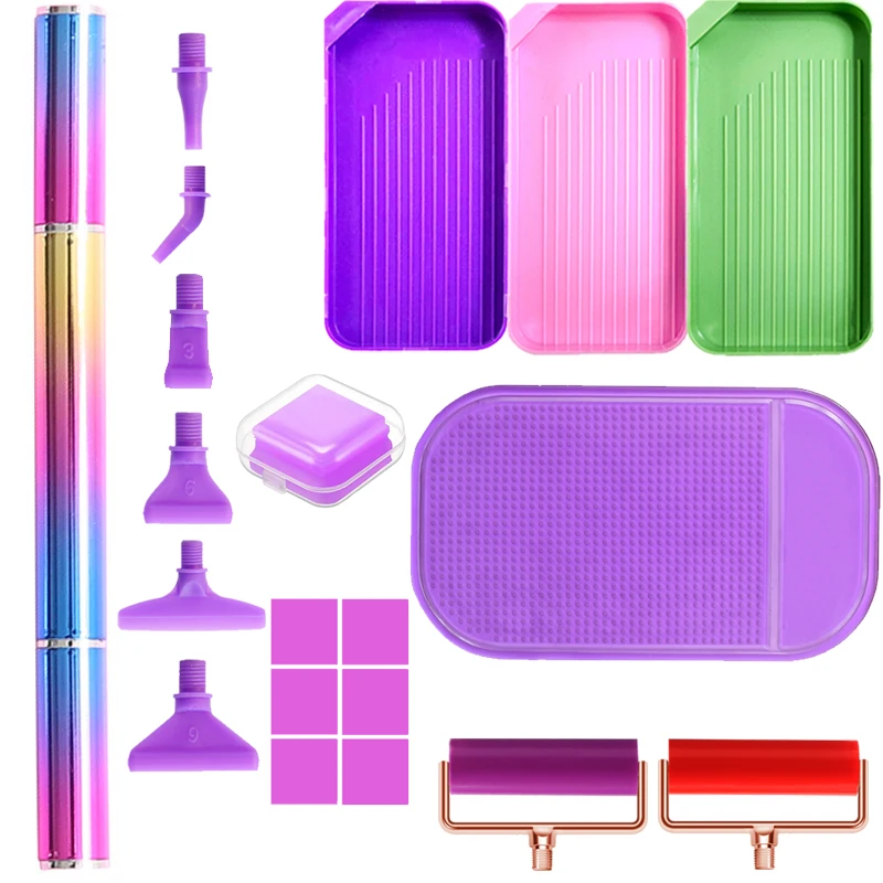 5D Rainbow Color Diamond Painting Pen Screw Thread Head Tips Point ...