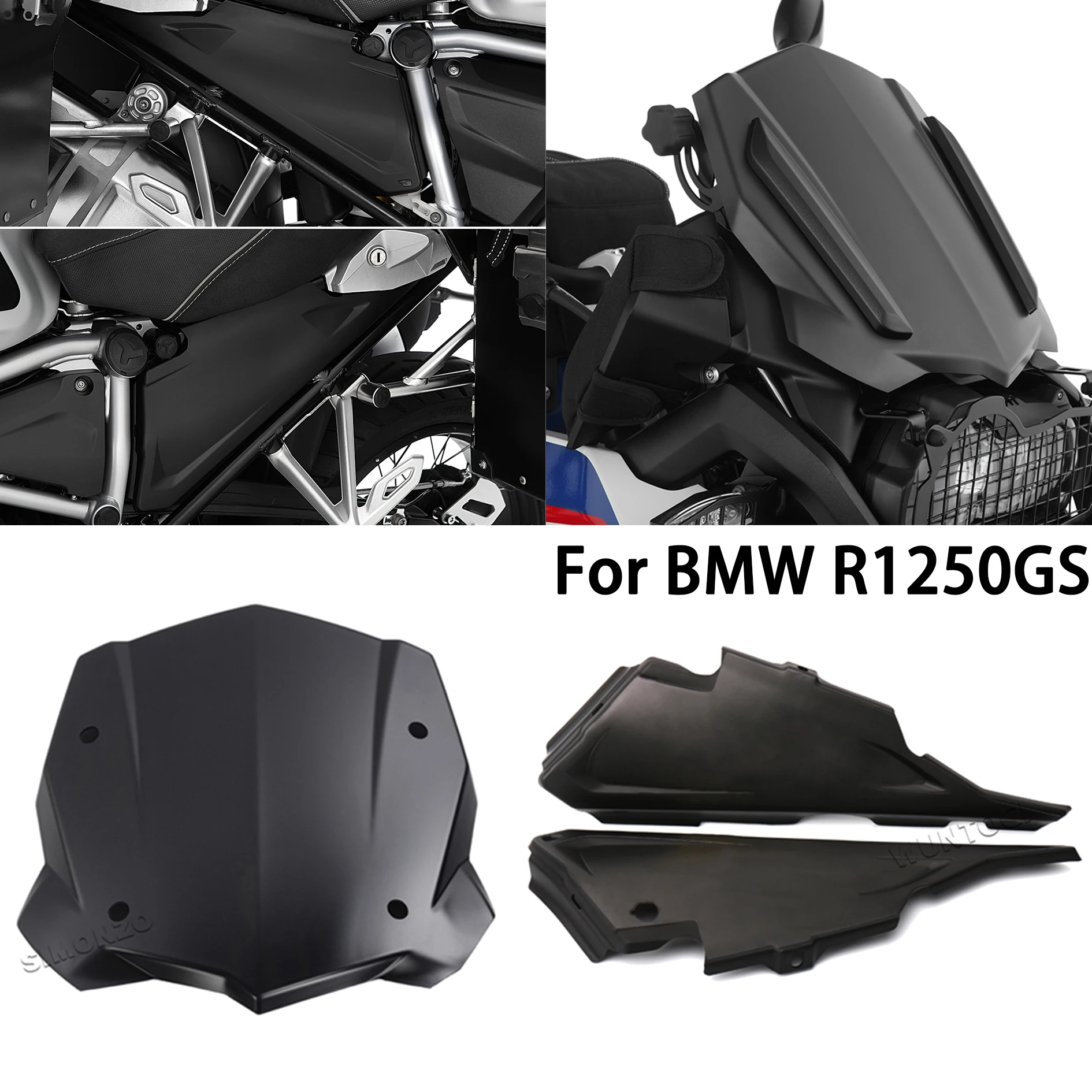 Motorcycle-Wind-Deflector-Windscreen-Windshield-Side-Panel-Cover ...