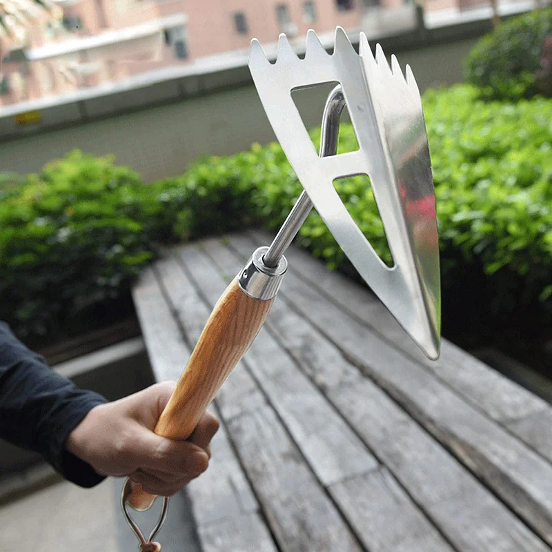 Pointed-Hoe-Garden-Tool-For-Weeds-With-Wheels-short-Handle-Cultivator ...