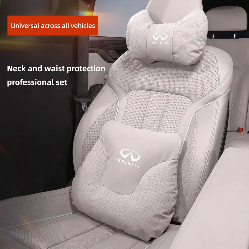 Car Seat Headrest Lumbar Support Protective Pillow Waist Cushion For ...