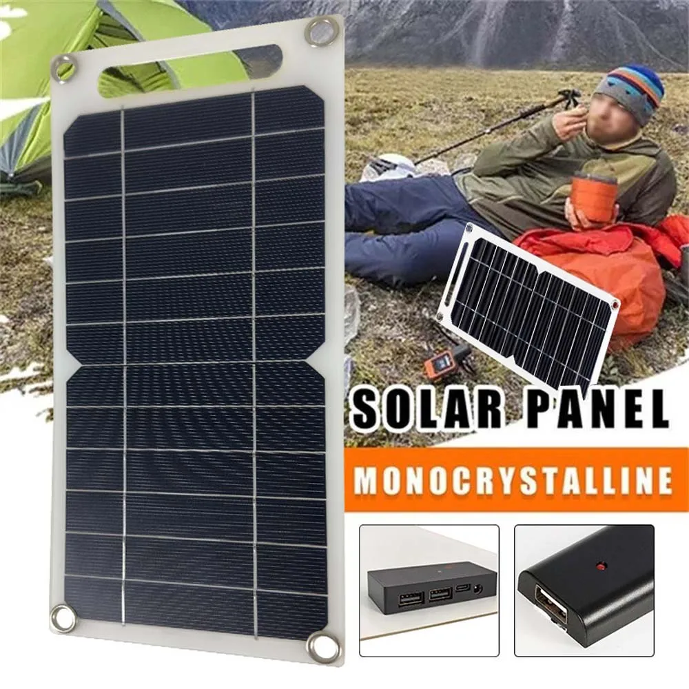 Camping-Solar-Panel-With-USB-Waterproof-Outdoor-Hiking-And-Portable ...