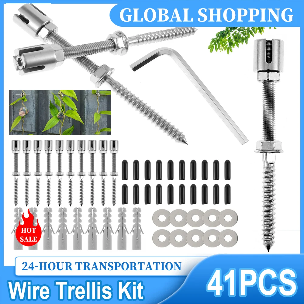 Wire-Trellis-Kit-Stainless-Steel-Wall-Trellis-Set-Rustproof-Plant ...