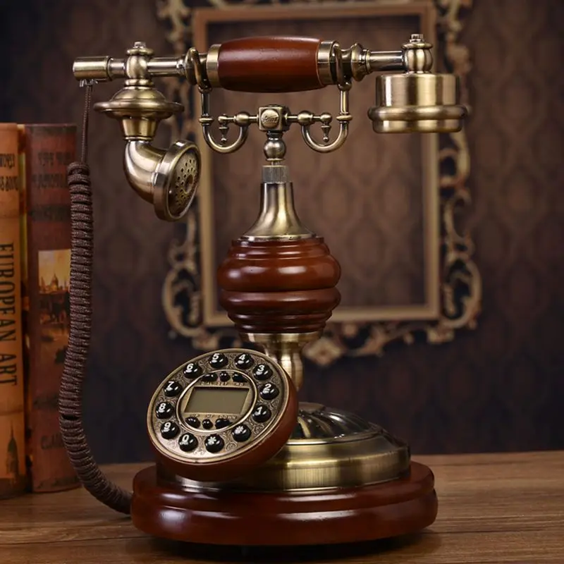 Solid Wood Digital Telephone Landline Classic Vintage Antique Telephone ...
