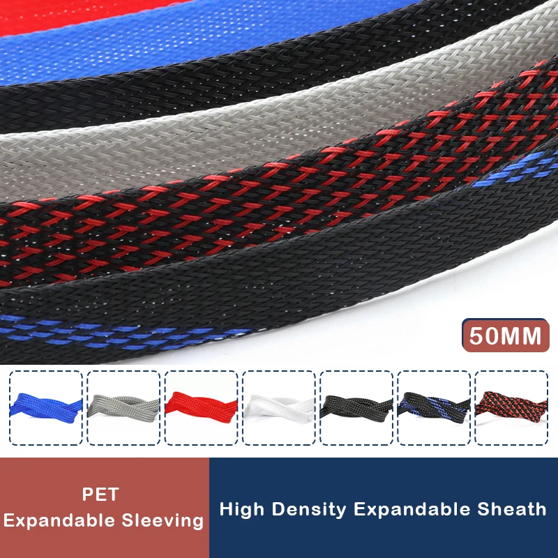 1-20M-PET-Expandable-Braided-Sleeve-50mm-High-Density-Insulation-Nylon ...