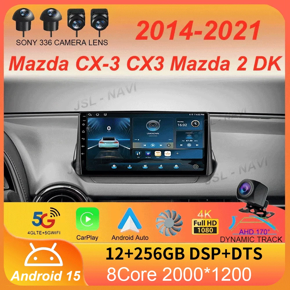 Car Radio Android 15 For Mazda CX-3 CX3 Mazda 2 DK 2014 - 2021 ...
