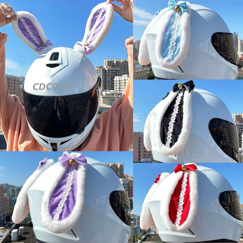 2Pcs-Pair-Creative-Motorcycle-Electric-Helmet-Decorations-Cute-Rabbit ...