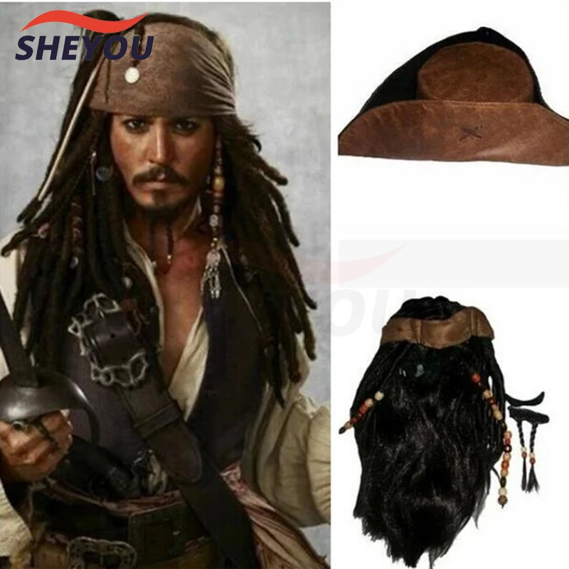Jack-Captain-Cosplay-Wig-Pirates-of-the-Caribbean-Captain-Jack-Sparrow ...