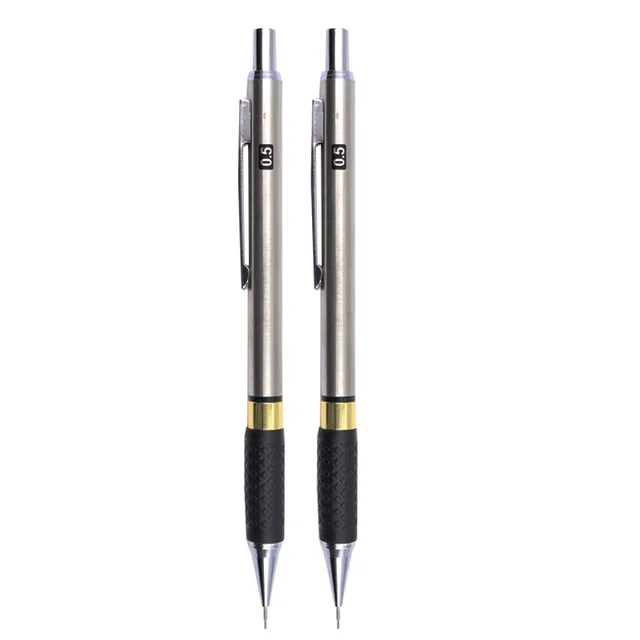 Metal Mechanical Pencil 0.5/0.7mm Student Activity With Rubber Pen Core ...