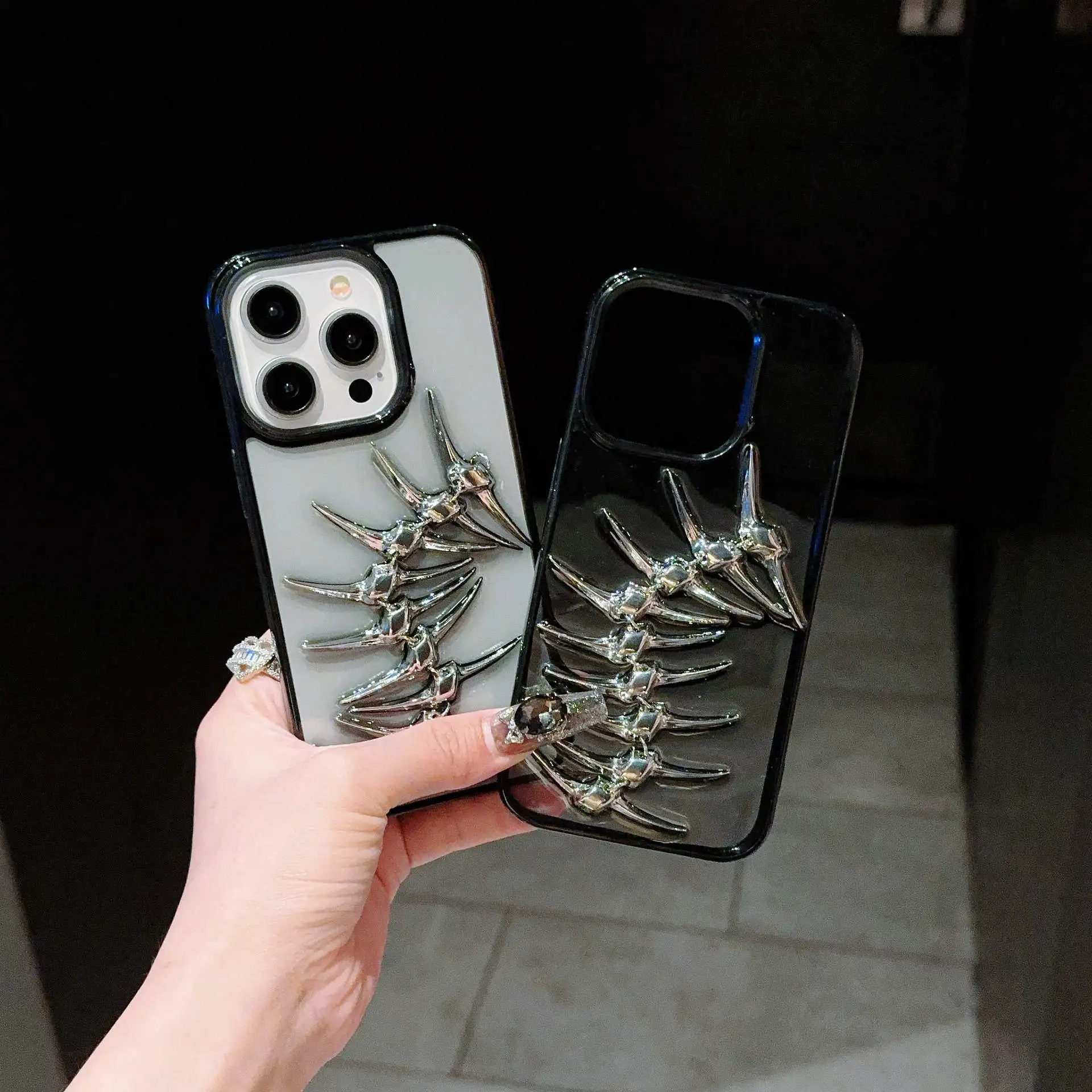 Funny-Design-Electroplated-Fishbone-Phone-Case-for-iphone-15-14-13-12 ...