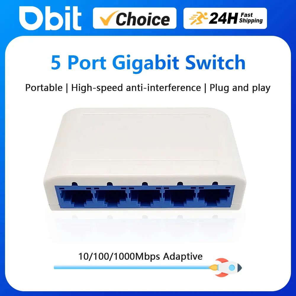 Network-Switch-Mini-5-Ports-Switch-Ethernet-1000Mbps-100Mbps-Gigabit ...