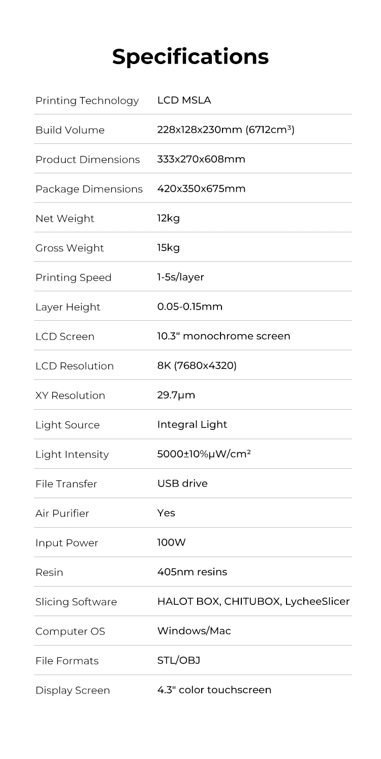 CREALITY HALOT-MAGE PRO /HALOT-MAGE Resin 3D Printer Speed 8K 10.3” LCD ...