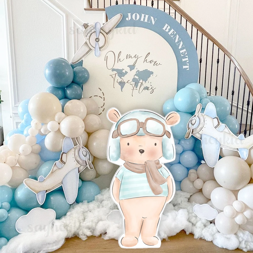 36inch-Aviator-Bear-Cutouts-Cardboard-Baby-Blue-Party-Decoration-Flight ...
