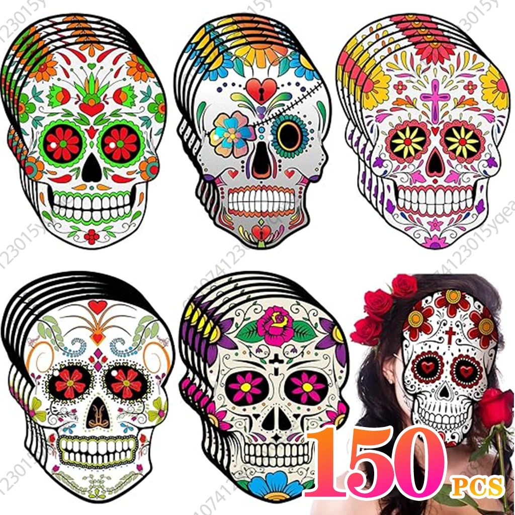 Mexican-Day-of-The-Dead-Masks-Diy-Skull-Mask-Halloween-Party-Masquerade ...