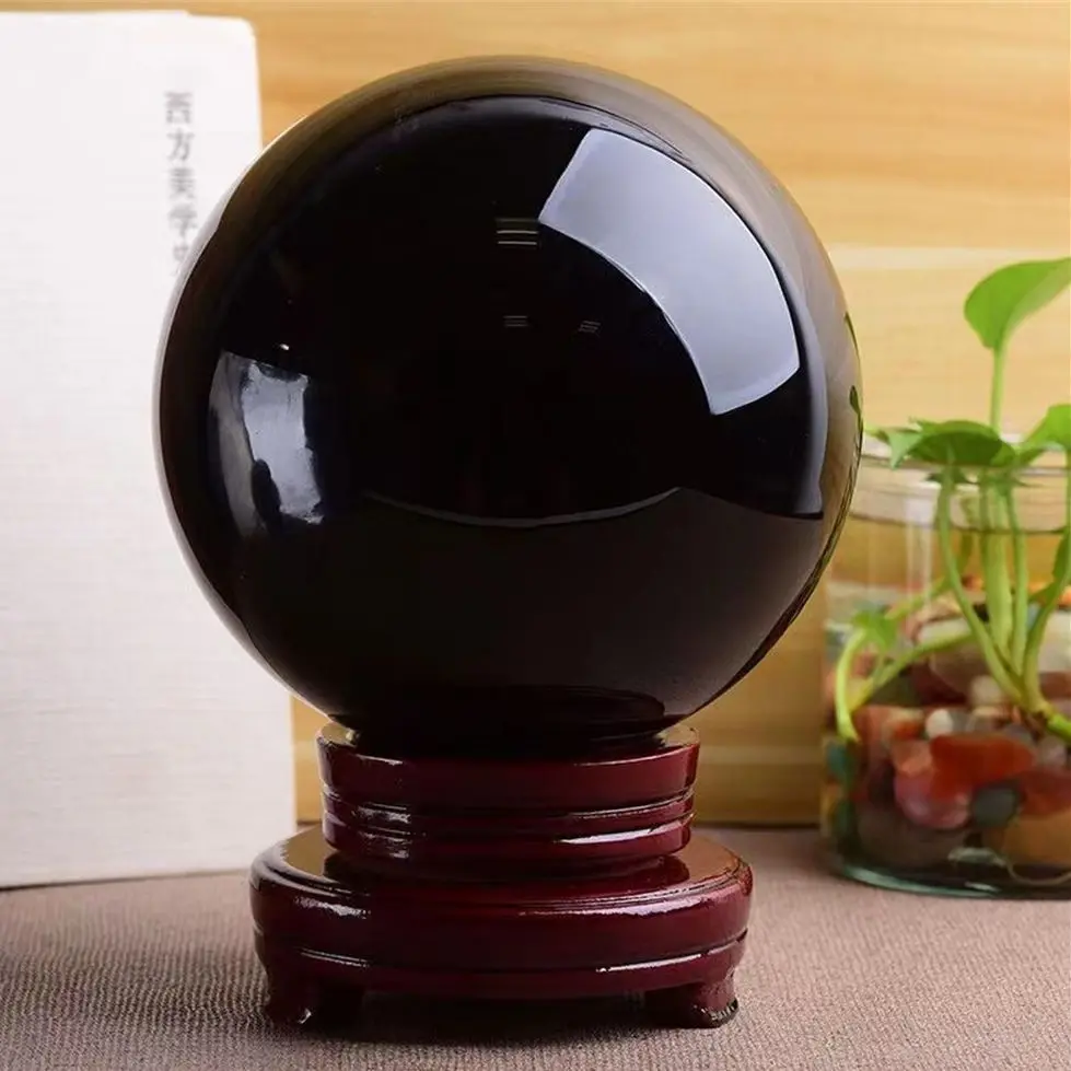 Natural Black Obsidian Sphere Large Crystal Ball Magic Ball Healing ...