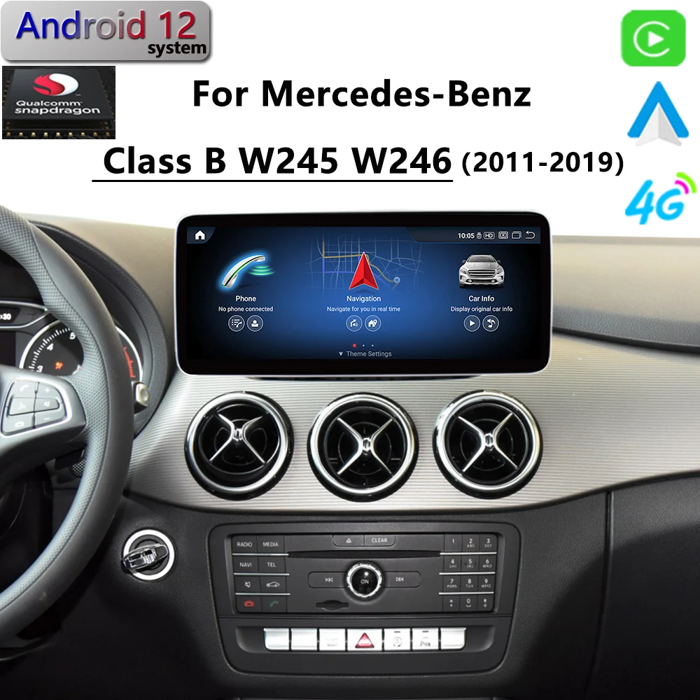 Snapdragon-For-Mercedes-Benz-Class-B-W245-W246-B180-B200-Android-12-Car ...