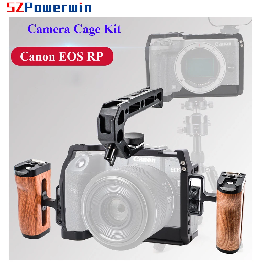 Powerwin Camera Cage For Canon EOS RP with wooden Handle Rig Kit ...