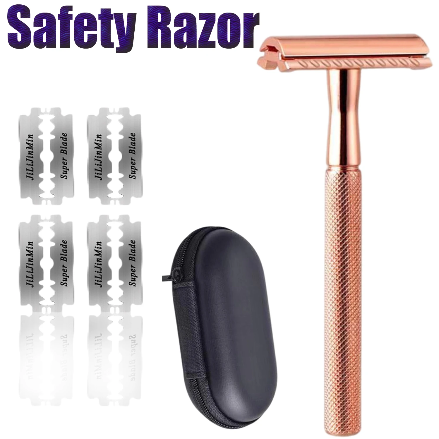 Razor-Safety-Shaver-with-20-Blades-Classic-Double-Edge-Shaver-Manual-Shaving-Hair-Removal-for ...